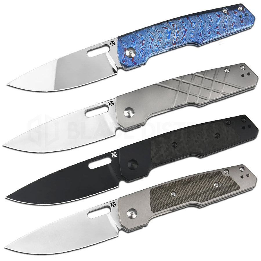 Artisan Cutlery Gambit Pocket Knife Ti Timascus S90V 3.5" – bladedistrict
