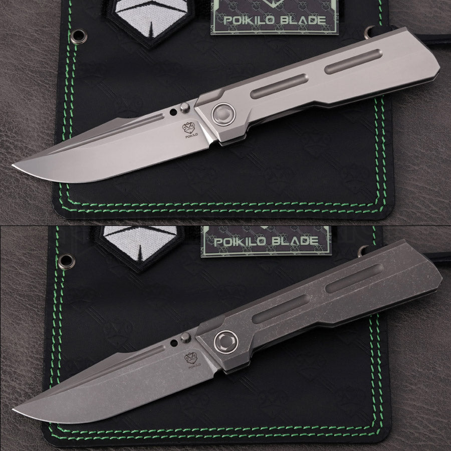 Poikilo Blade Marlin Titanium Frame Lock Knife M398 3.67" – bladedistrict